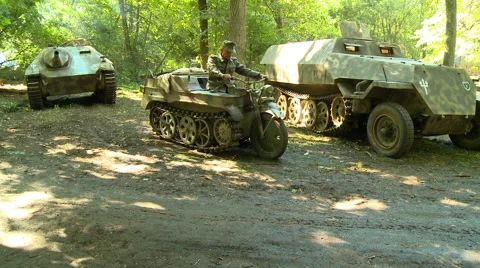 WWII German Tracked Motorcycle | Stock Video | Pond5