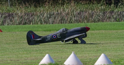 WWII RAF Propeller Fighter with Engine R... | Stock Video | Pond5