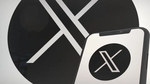 X app Twitter app logo in mobile display... | Stock Video | Pond5