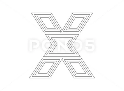 X font vector. Condensed thin, Parallel stylize line letter. Thin ...