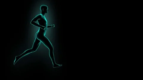 X-ray anatomy of a running man 3d render... | Stock Video | Pond5