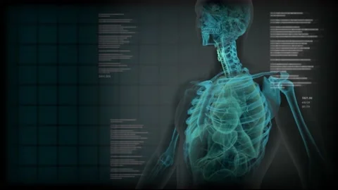 x-ray human body and digital effects for... | Stock Video | Pond5