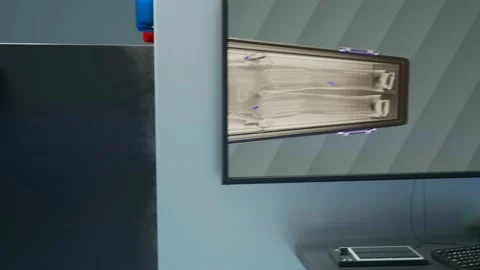 x-ray scanning process of the coffin on ... | Stock Video | Pond5