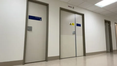 An x-ray sign illuminates over a closed ... | Stock Video | Pond5