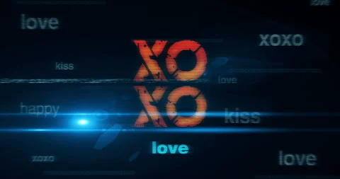Xoxo love kiss symbol seamless loop | Stock Video | Pond5