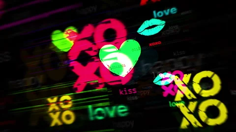 Xoxo love kiss symbol seamless loop | Stock Video | Pond5