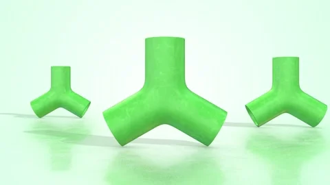 Y Shape Pipes on a Light Reflective Floo... | Stock Video | Pond5