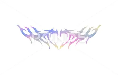 Y2k metal gradient holographic fire flame heart icon vector flat ...