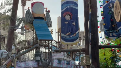 Yas Waterworld theme park at the Yas Isl... | Stock Video | Pond5