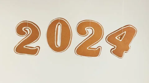 The year is 2024. The oscillating number... | Stock Video | Pond5