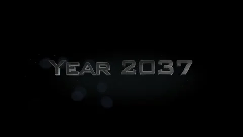 Year 2037 3D title metal text on black a... | Stock Video | Pond5