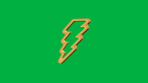 Yellow 3d spinning lightning bolt 4k ani... | Stock Video | Pond5