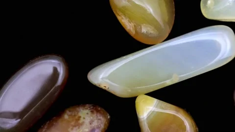 Yellow Agate heap up jewel stones textur... | Stock Video | Pond5
