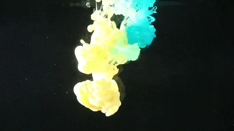 Yellow and Blue Ink Sinking Background (... | Stock Video | Pond5