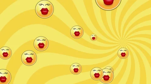 Yellow Animated Background Smiley Emotic... | Stock Video | Pond5