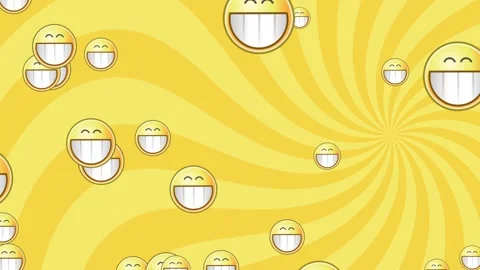 Yellow Animated Background Smiley Emotic... | Stock Video | Pond5