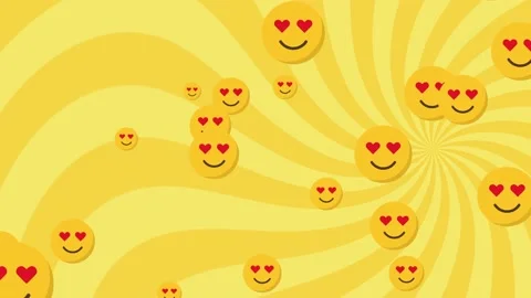 Yellow Animated Background Smiley Emotic... | Stock Video | Pond5
