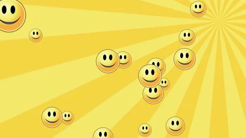 Yellow Animated Background Smiley Emotic... | Stock Video | Pond5