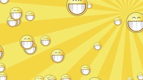 Yellow Animated Background Smiley Emotic... | Stock Video | Pond5