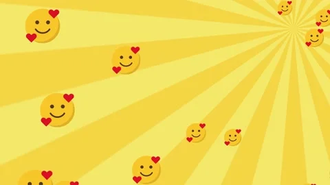 Yellow Animated Background Smiley Emotic... | Stock Video | Pond5