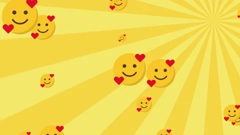 Yellow Animated Background Smiley Emotic... | Stock Video | Pond5