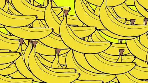 Yellow Banana Background Animated Hand D... | Stock Video | Pond5