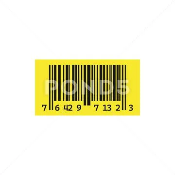 Yellow barcode scanning product template design ~ Clip Art #196229443