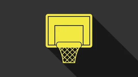Yellow Basketball backboard icon isolate... | Stock Video | Pond5