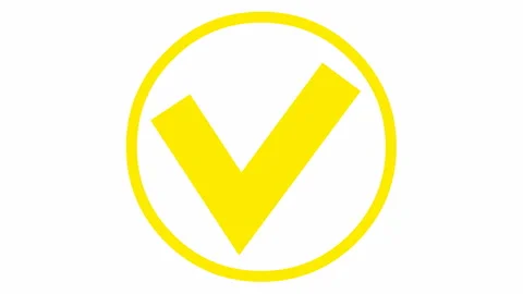 yellow check mark circle white | Stock Video | Pond5