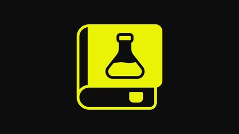 Yellow Chemistry book icon isolated on b... | Stock Video | Pond5