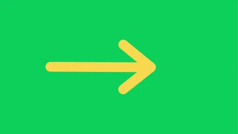 Yellow color right arrow direction anima... | Stock Video | Pond5