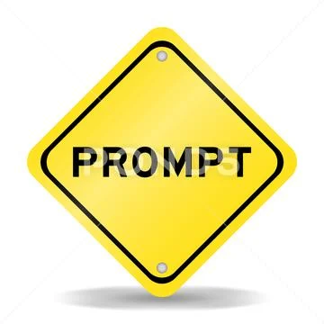Yellow color transportation sign with word prompt on white background ...