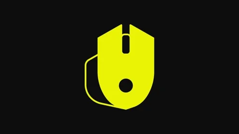 Yellow Computer mouse gaming icon isolat... | Stock Video | Pond5