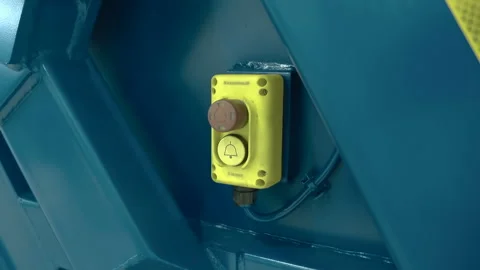 Yellow control panel on board the blue t... | Stock Video | Pond5