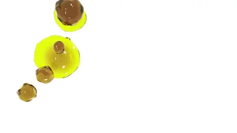 yellow drops falling on white screen. Cl... | Stock Video | Pond5