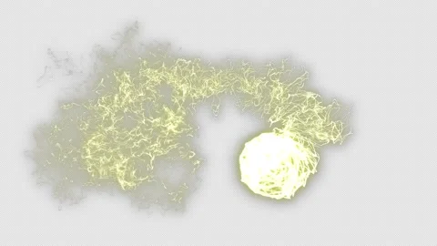 Yellow Energy Line VFX Element. Alpha ch... | Stock Video | Pond5