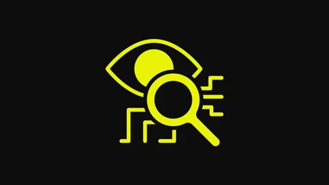 Yellow Eye scan icon isolated on black b... | Stock Video | Pond5