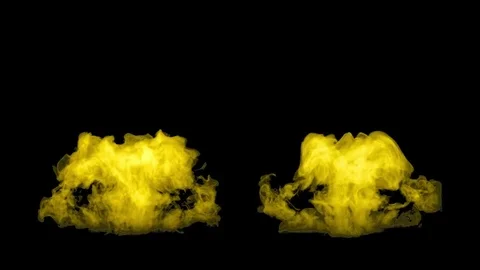 The yellow fire flares up and fades away... | Stock Video | Pond5