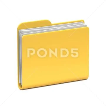 Yellow folder icon closed 3D Yellow folder icon closed 3D rendering illust... Stock Image #264441686