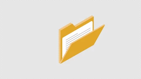a yellow folder icon concept loop animat... | Stock Video | Pond5