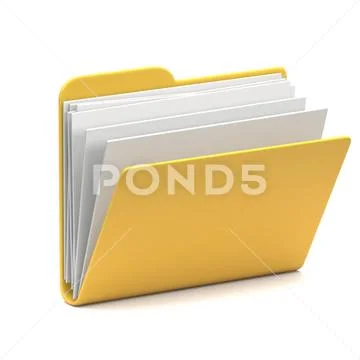 Yellow folder icon opened 3D Yellow folder icon opened 3D rendering ...