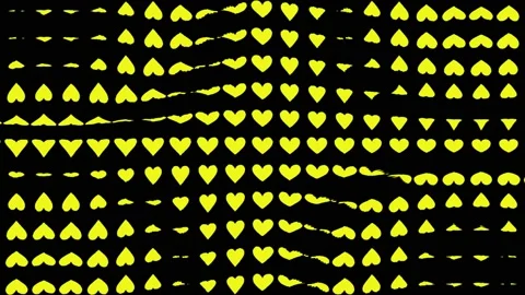 Yellow Heart shape Moving wave animation... | Stock Video | Pond5