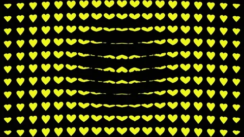 Yellow Heart shape Moving wave animation... | Stock Video | Pond5