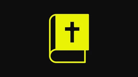 Yellow Holy bible book icon isolated on ... | Stock Video | Pond5