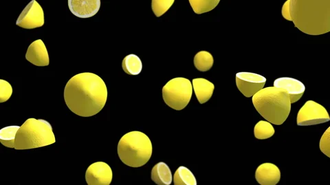yellow lemon slice loop particle animati... | Stock Video | Pond5