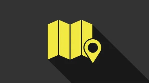 Yellow Location of the forest on a map i... | Stock Video | Pond5