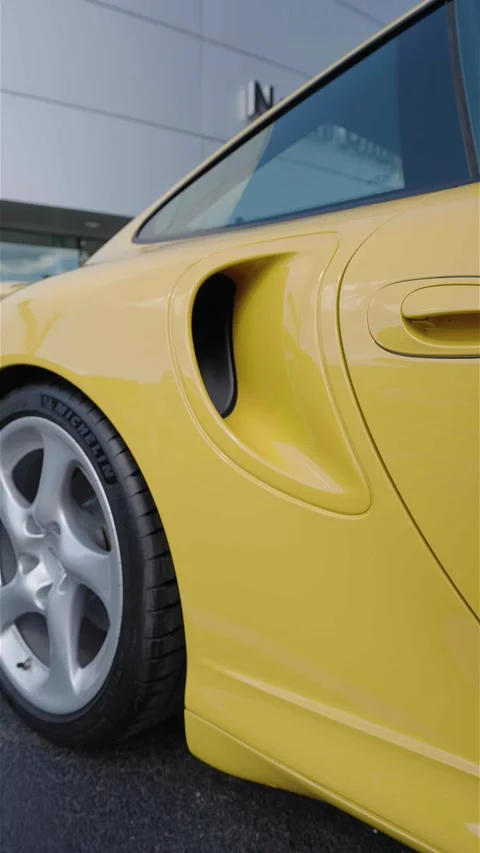 Yellow Luxury Sport Car Side Grill, Spor... | Stock Video | Pond5