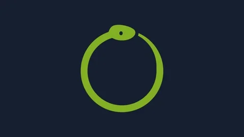 Yellow Magic symbol of Ouroboros icon is... | Stock Video | Pond5