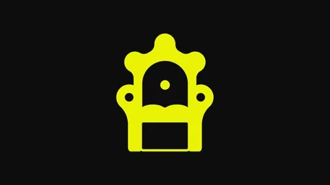Yellow Medieval throne icon isolated on ... | Stock Video | Pond5