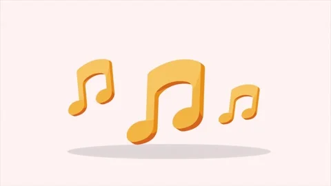 yellow music notes melody animation | Stock Video | Pond5